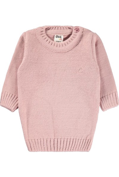 Civil Baby Kız Bebek Triko Kazak 6-18 Ay Pudra