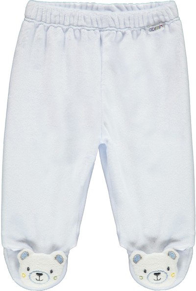 Albimini Bebek Çıngıraklı Patikli Tek Alt 0-6 Ay Mavi