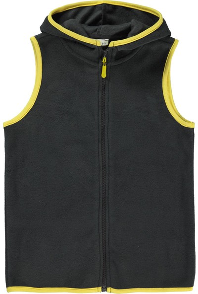 Civil Boys Erkek Çocuk Kapüşonlu Yelek 10-13 Yaş Füme