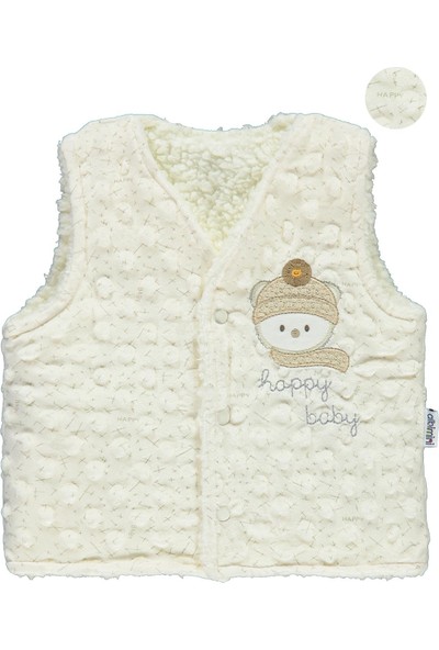 Albimini Bebek Yelek 3-12 Ay Ekru