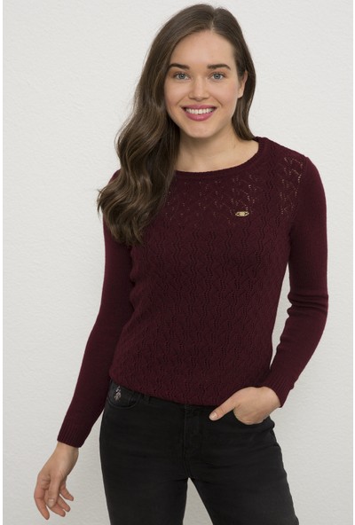 U.S. Polo Assn. Kadın Kırmızı Triko Kazak 50225219-VR014