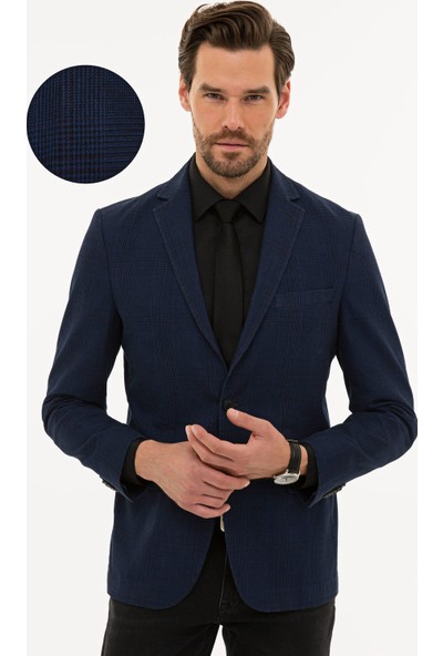 Pierre Cardin Koyu Mavi Slim Fit Ceket 50225490-VR032 Pierre Cardin Koyu Mavi Slim Fit Ceket 50225490-VR032