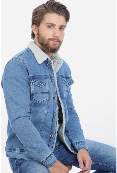 Little Cup Jeans Co Içi Kürklü Açık Mavi Erkek Kot Mont Little Cup Jeans Co Içi Kürklü Açık Mavi Erkek Kot Mont