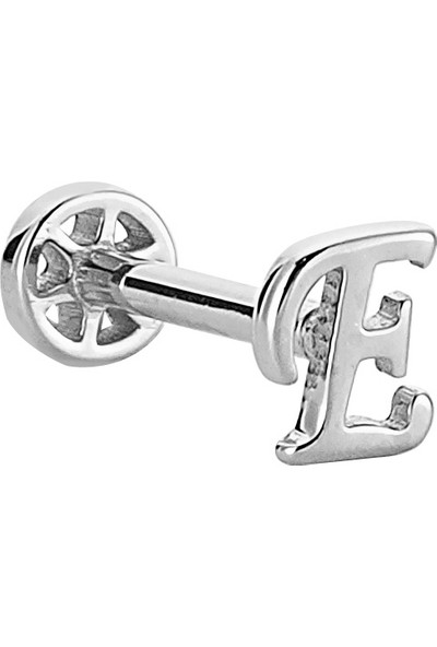Dianora Piercing E Harfi Beyaz Altın Tragus Piercing Dianora Piercing E Harfi Beyaz Altın Tragus Piercing