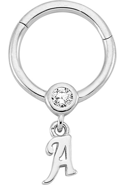 Dianora Piercing Taşlı Sallantılı A Harfi Beyaz Altın Circle Helix Piercing Dianora Piercing Taşlı Sallantılı A Harfi Beyaz Altın Circle Helix Piercing