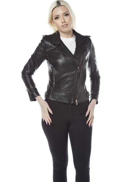 Hodore Dora Siyah Deri Ceket