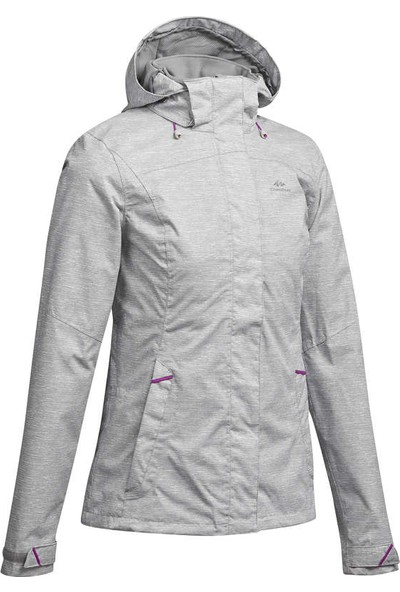 Quechua Kadın Yağmurluk - Gri - MH100 Quechua Quechua Kadın Yağmurluk - Gri - MH100 Quechua