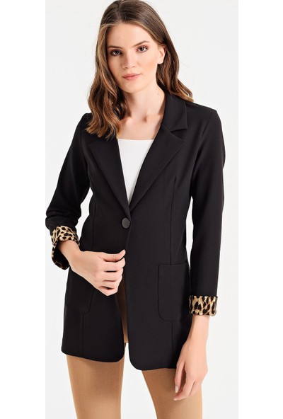 Jument Yakalı Cepli Uzun Kol Katlamalı Ceket 44