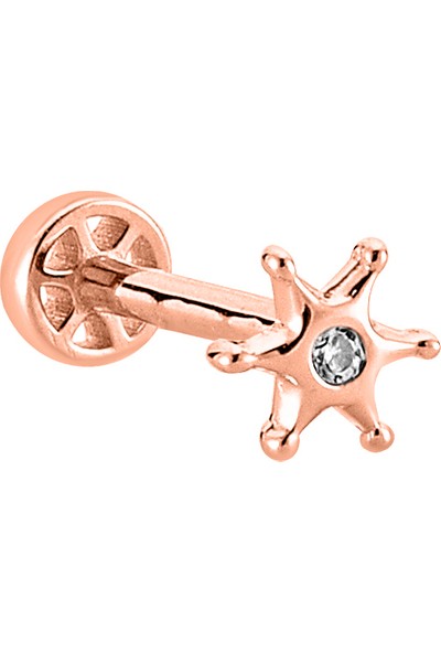 Dianora Piercing Taşlı Yıldız Rose Altın Tragus Piercing Dianora Piercing Taşlı Yıldız Rose Altın Tragus Piercing