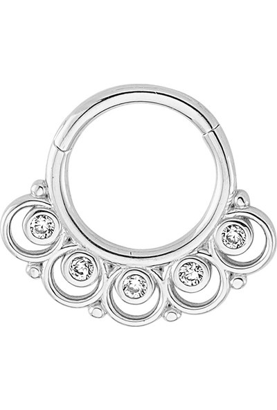 Dianora Piercing Taşlı Beyaz Altın Circle Helix Piercing Dianora Piercing Taşlı Beyaz Altın Circle Helix Piercing