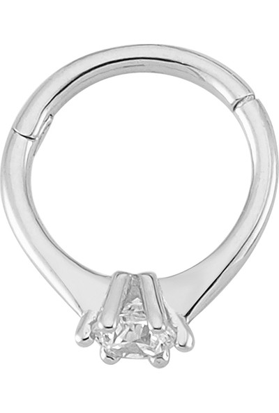 Dianora Piercing Tek Taş Beyaz Altın Circle Helix Piercing Dianora Piercing Tek Taş Beyaz Altın Circle Helix Piercing