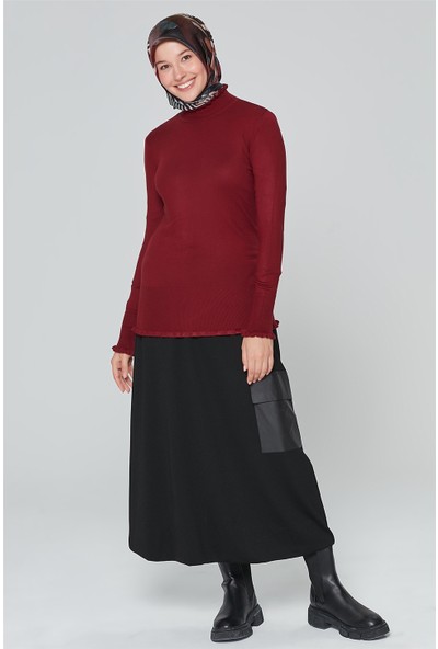 Armine Triko Bluz Bordo 20K2027