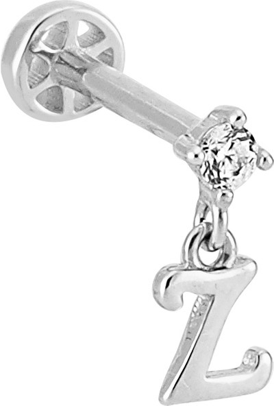 Dianora Piercing Sallantılı Z Harfi Beyaz Altın Tragus Piercing Dianora Piercing Sallantılı Z Harfi Beyaz Altın Tragus Piercing