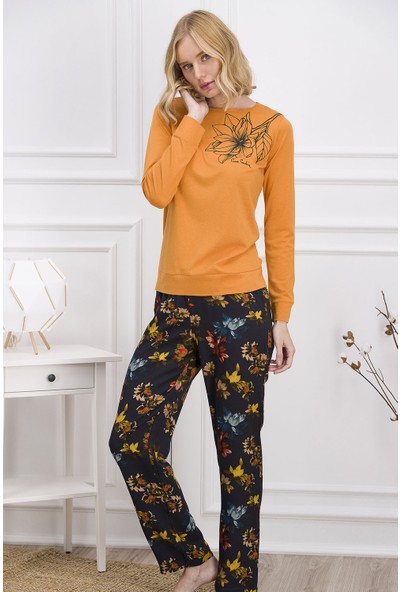 Pierre Cardin Turuncu Özel Yaka Kadın Pijama Takımı