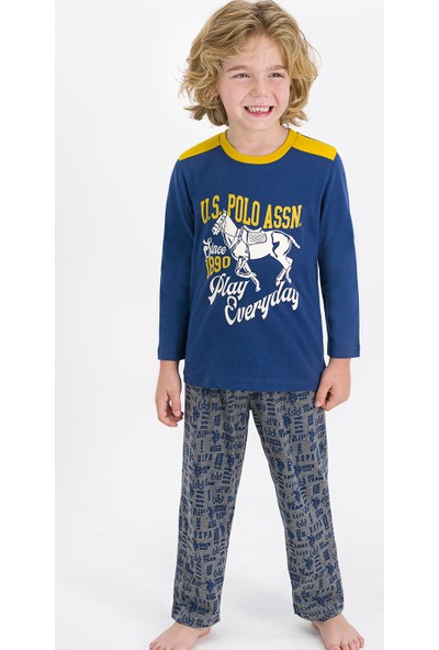 U.S. Polo Assn. Lisanslı Koyu Indigo Erkek Çocuk Pijama Takımı U.S. Polo Assn. Lisanslı Koyu Indigo Erkek Çocuk Pijama Takımı