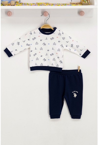 U.S. Polo Assn. Lisanslı Krem Bebek Takım