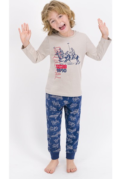 U.S. Polo Assn. Lisanslı Taş Erkek Çocuk Pijama Takımı