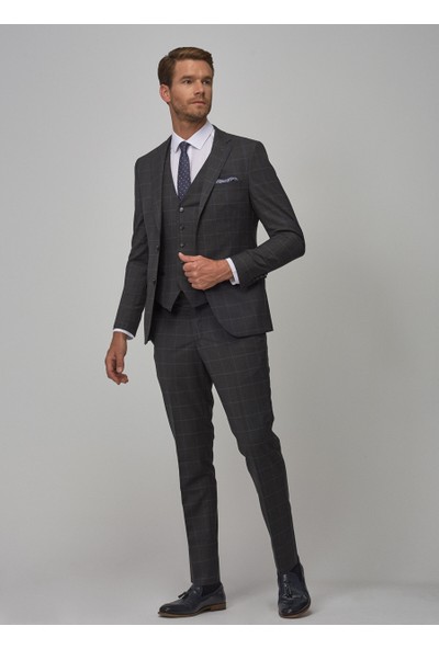 Altınyıldız Classics Ekstra Slim Fit Yelekli Nano Takım Elbise