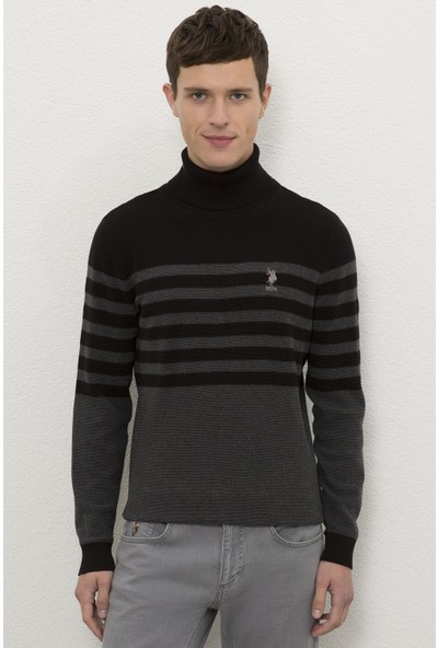 U.S. Polo Assn. Siyah Triko Kazak 50223894-VR046
