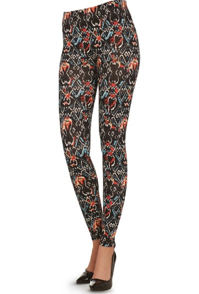 FSM1453 Kadın Pamuklu Motif Desenli Tayt