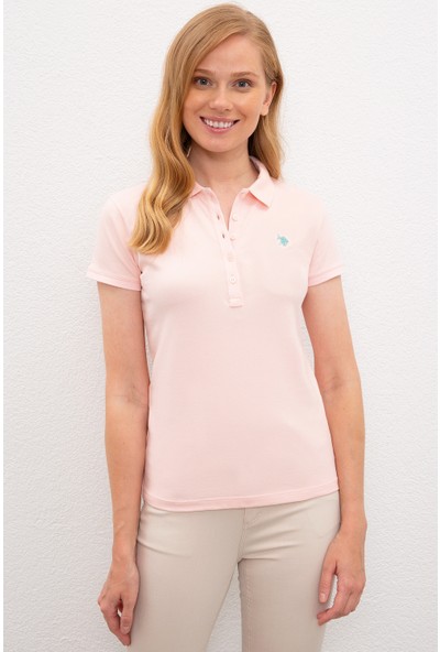 U.S. Polo Assn. Kadın Pembe T-Shirt Basic 50222743-VR078 U.S. Polo Assn. Kadın Pembe T-Shirt Basic 50222743-VR078