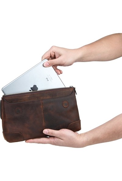 Contacts Ottone - Hakiki Eskitme Deri Prestige Serie El Çantası Contacts Ottone - Hakiki Eskitme Deri Prestige Serie El Çantası