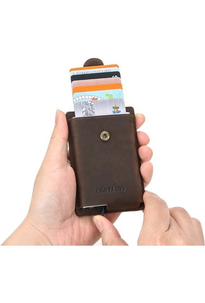 Contacts Elicona - Eskitme Deri Mekanizmalı Stylish Erkek Kartlık Contacts Elicona - Eskitme Deri Mekanizmalı Stylish Erkek Kartlık