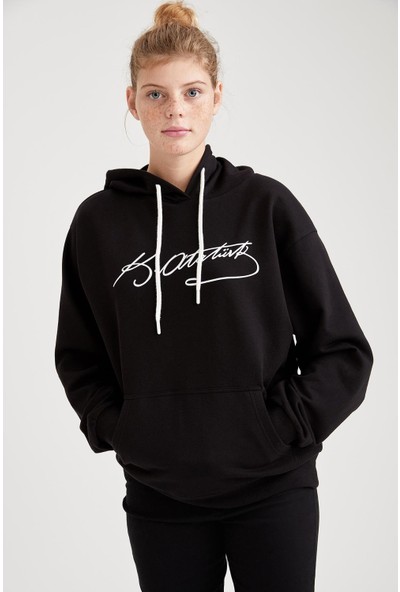 DeFacto Atatürk İmzalı Kapüşonlu Sweatshirt T3645AZ20WN