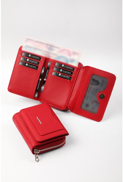 Cengiz Pakel Küçük Boy Kırmızı Kadın Cüzdan 65239MNT