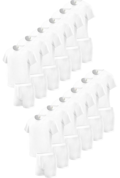 Oulabimir 12 'li Erkek Çocuk Pamuklu Yarım Kollu Atletli Külotlu Takım Oulabimir 12 'li Erkek Çocuk Pamuklu Yarım Kollu Atletli Külotlu Takım