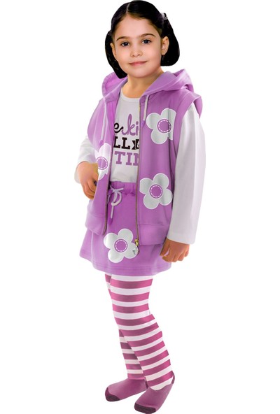 Oulabimir Çiçek Baskılı Mevsimlik Çocuk Takımı