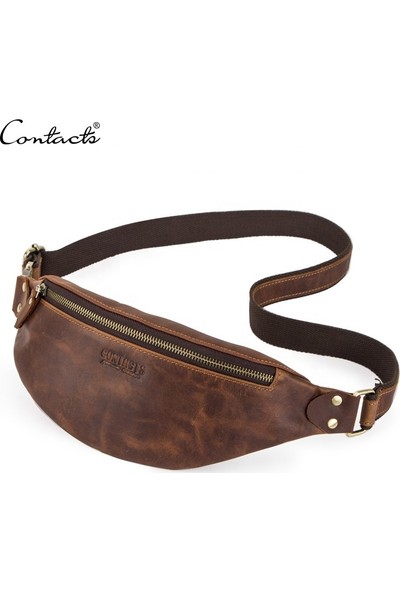 Contacts Pervalle - Natural Deri Vintage Bel Çantası Contacts Pervalle - Natural Deri Vintage Bel Çantası