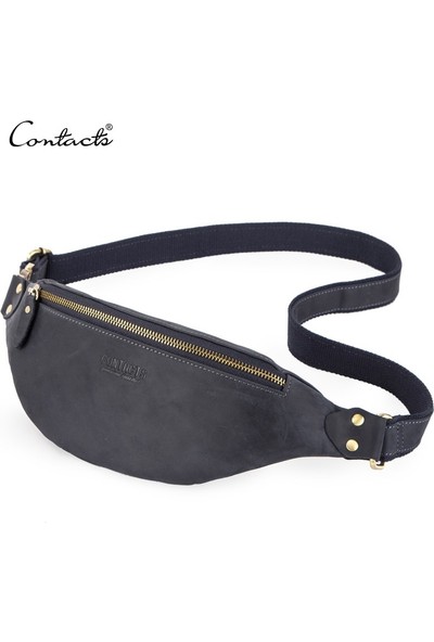 Contacts Pervalle - Natural Deri Vintage Bel Çantası Contacts Pervalle - Natural Deri Vintage Bel Çantası