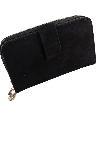 Föz Siyah Süet Kadın Cüzdan 060
