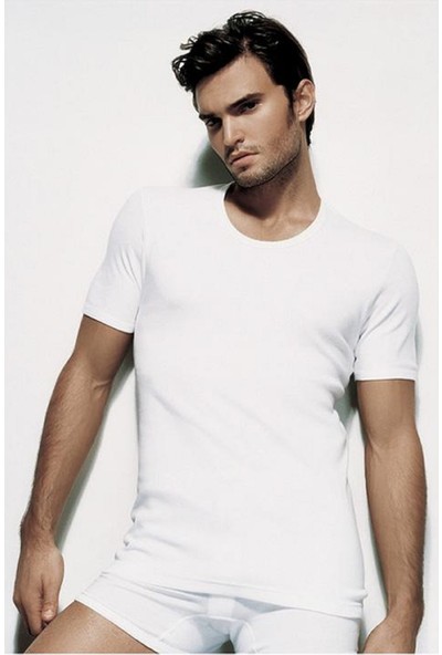 Çift Kaplan 3'lü Paket 840 Ribana Erkek Bisiklet Yaka Fanila