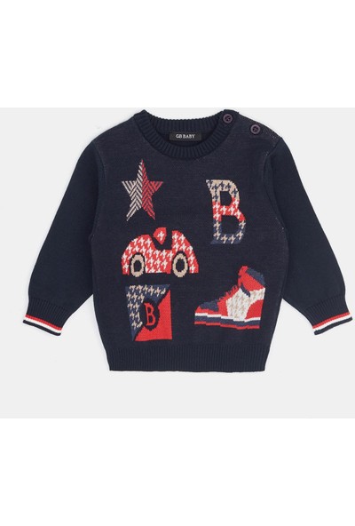 Bg Baby Erkek Bebek Lacivert Kazak 20FW0BG1430 Bg Baby Erkek Bebek Lacivert Kazak 20FW0BG1430