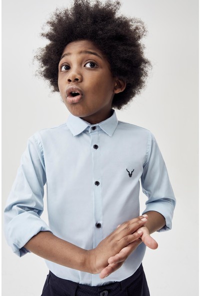 Nebbati Erkek Çocuk Mavi Gömlek 20FW0NB3606