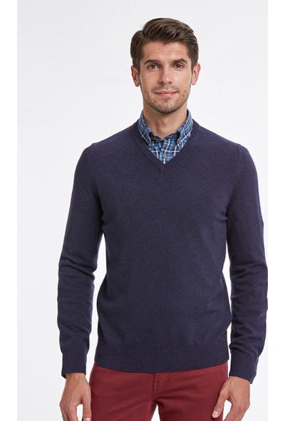 Hemington V Yaka Lacivert Yün Kazak