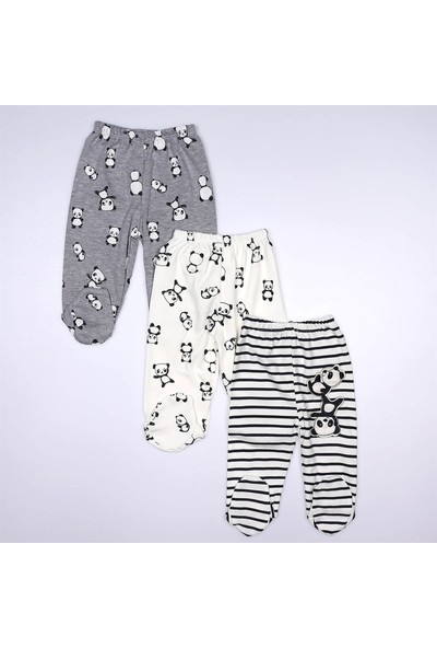 Necix Panda 3'lü Erkek Bebek Tek Alt Set