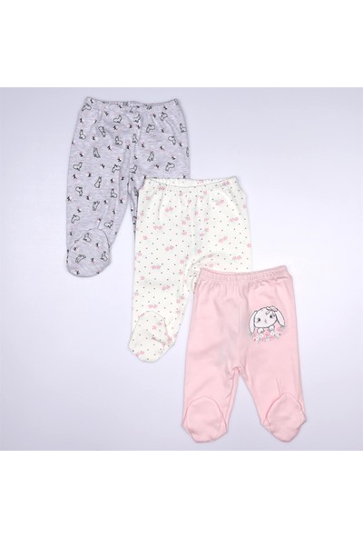 Necix Tavşan 3'lü Kız Bebek Tek Alt Set