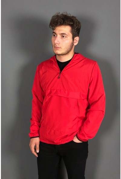 Aksesuargo Kırmızı Yağmurluk Unisex Mevsimlik Mont