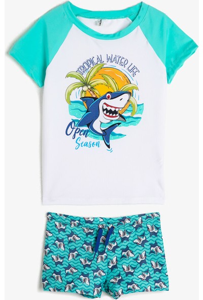 Koton Erkek Çocuk Kısa Kollu Baskılı T-Shirt Mayo