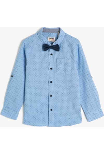 Koton Kids Erkek Çocuk Pamuk Baskılı Papyonlu Gömlek Koton Kids Erkek Çocuk Pamuk Baskılı Papyonlu Gömlek