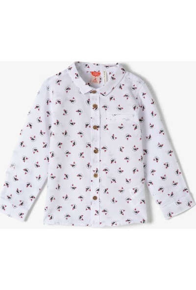 Koton Uzun Kollu Hayvan Baskılı Gömlek