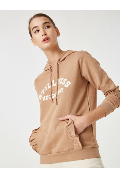 Koton %100 Pamuk Kapüşonlu Yazılı Baskılı Sweatshirt Koton %100 Pamuk Kapüşonlu Yazılı Baskılı Sweatshirt