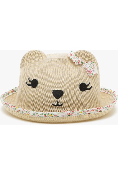 Koton Kız Çocuk Desenli Hasir Sapka