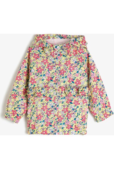 Koton Kapüşonlu Çiçekli Mont
