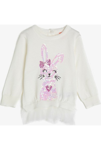 Koton Bisiklet Yaka Payetli Triko Kazak