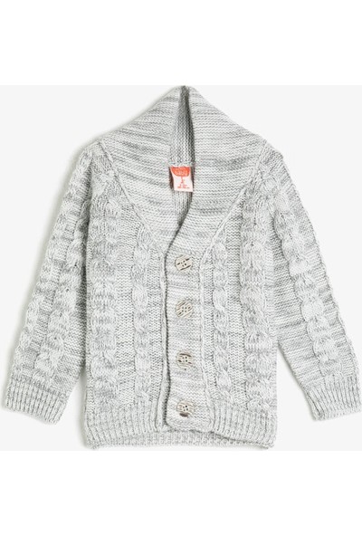 Koton Erkek Çocuk Düğmeli Uzun Kollu Kazak