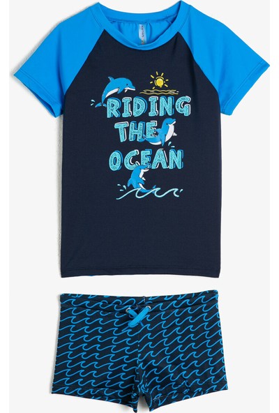 Koton Erkek Çocuk Kısa Kollu Baskılı T-Shirt Mayo